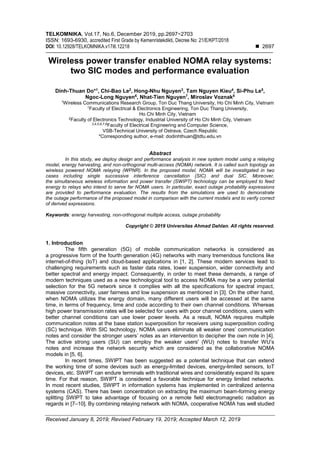 Wireless power transfer enabled NOMA relay systems: two SIC modes and performance evaluation | PDF