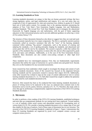 Cognitive and Epistemic Spaces in the CSTA Computer Science Learning Standards | PDF