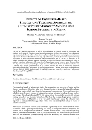 Effects of Computer-based Simulations Teaching Approach on Chemistry Self-Concept among High ...
