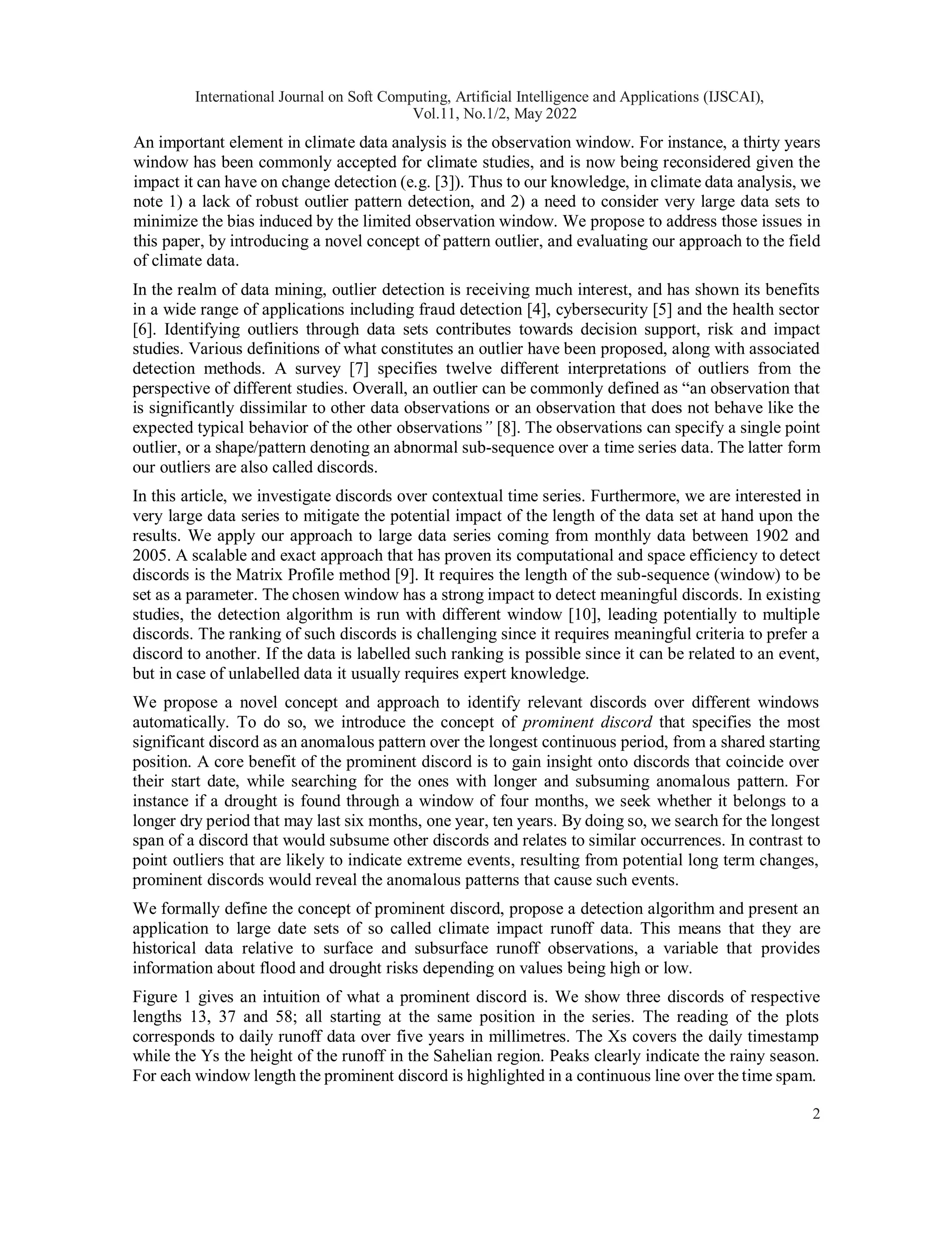 APPLICATION OF MATRIX PROFILE TECHNIQUES TO DETECT INSIGHTFUL DISCORDS IN CLIMATE DATA | PDF
