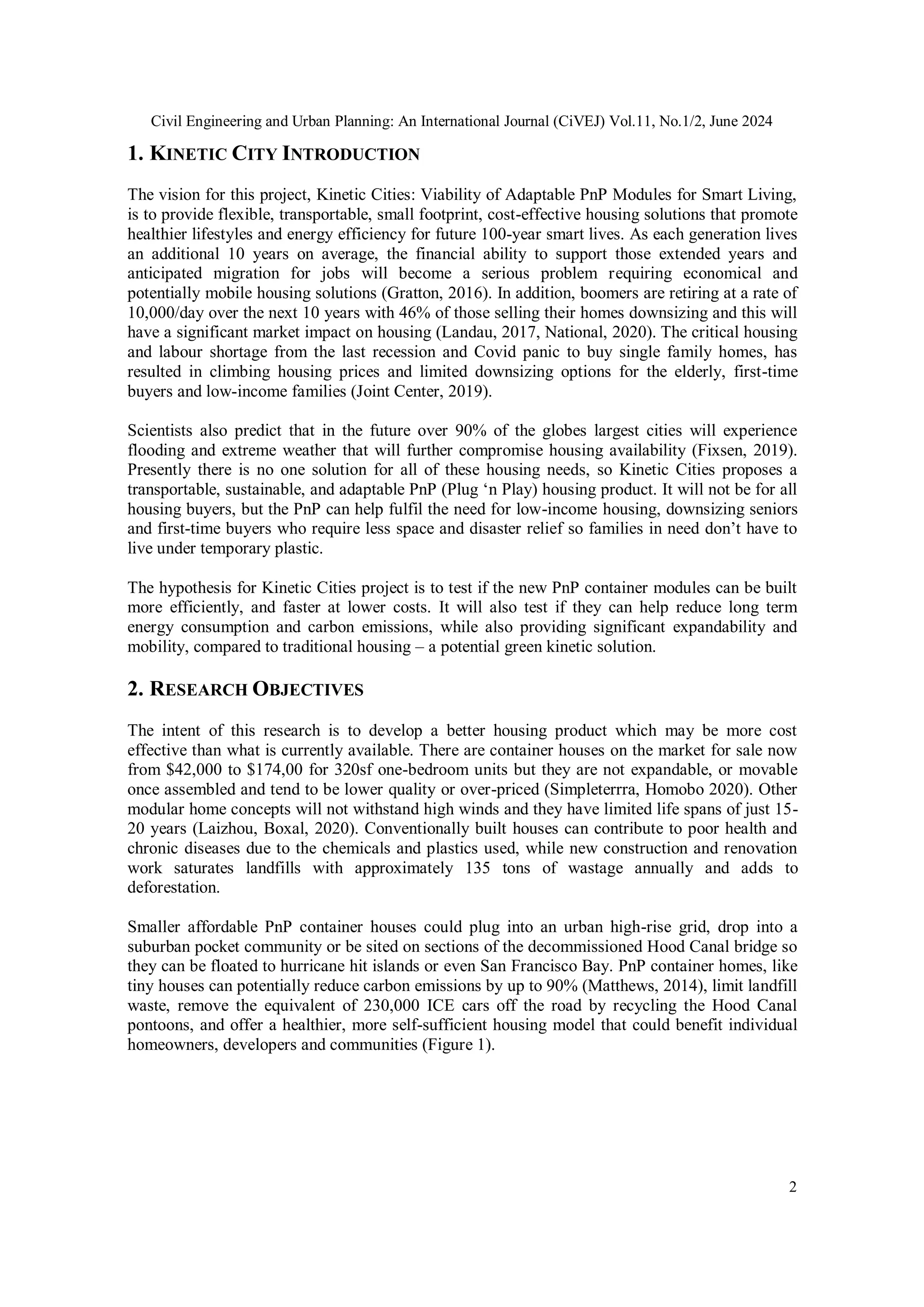 KINETIC CITIES: VIABILITY OF ADAPTABLE PNP CONTAINER MODULES FOR SMART ...