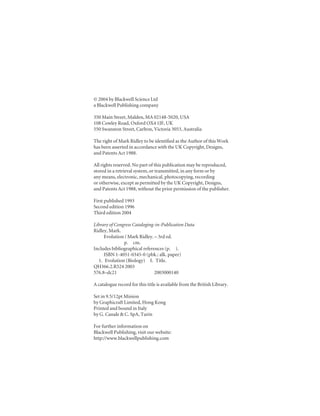 Evolution Third Edition 3rd Edition Mark Ridley | PDF