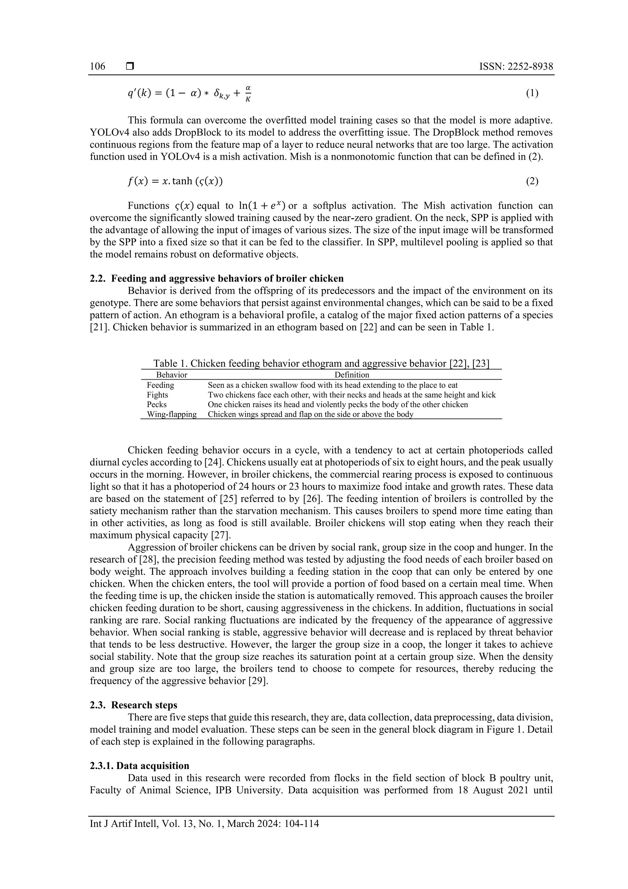 Automatic detection of broiler’s feeding and aggressive behavior using you only look once ...