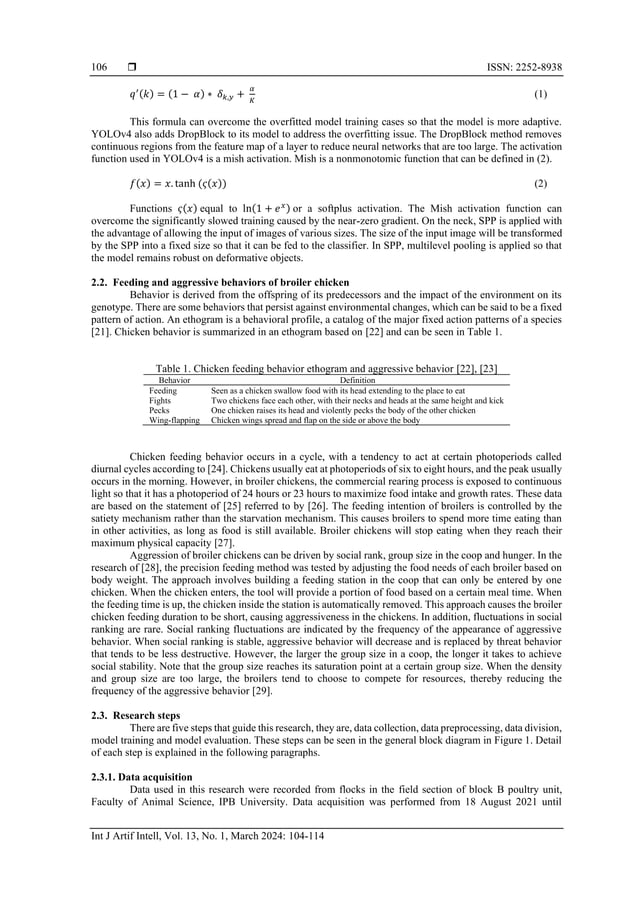 Automatic detection of broiler’s feeding and aggressive behavior using you only look once ...