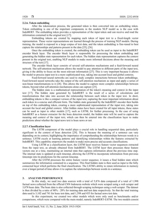 Hybrid model: IndoBERT and long short-term memory for detecting ...