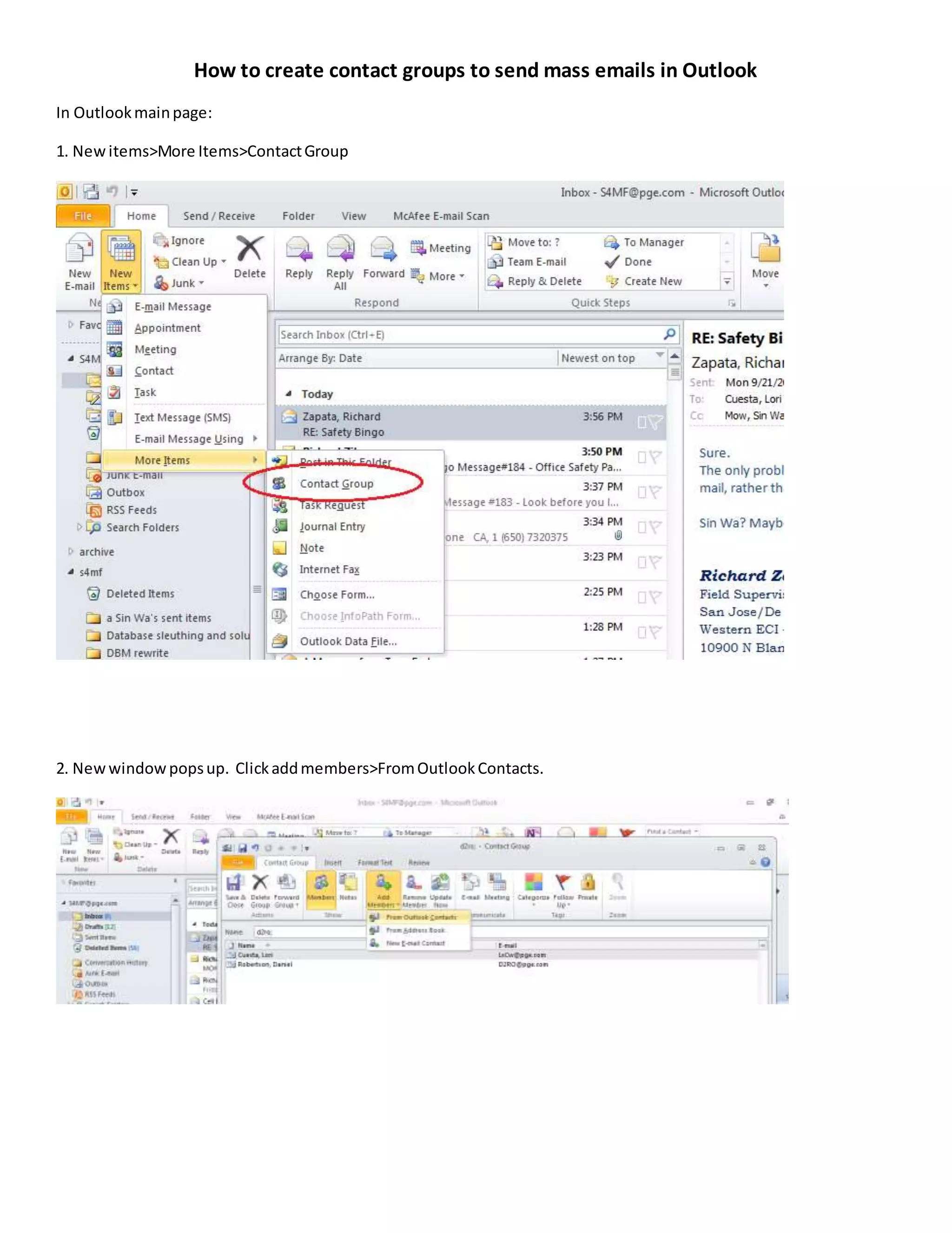 How to create contact groups to send mass emails in Outlook | DOCX