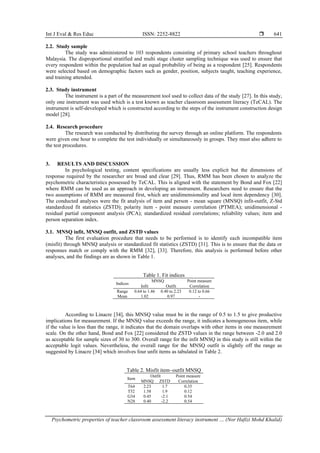 Psychometric properties of teacher classroom assessment literacy instrument using Rasch model ...