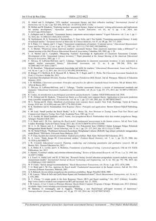 Psychometric properties of teacher classroom assessment literacy ...