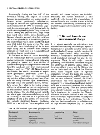 Natural Hazards And Environmental Change Bill Mcguire Ian Mason | PDF
