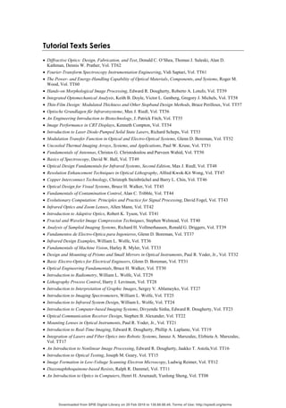 Diffractive Optics Design Fabrication And Test Tutorial Texts In ...