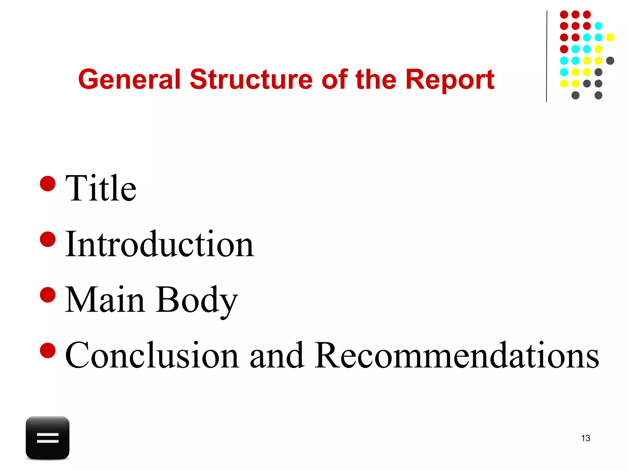 1123 report writing | PPT