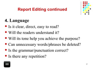 1123 report writing | PPT