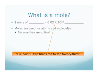 11 23 What Is A Mole | PDF | Chemistry | Science