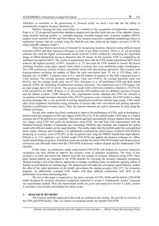 Hybrid convolutional neural networks-support vector machine classifier with dropout for Javanese ...