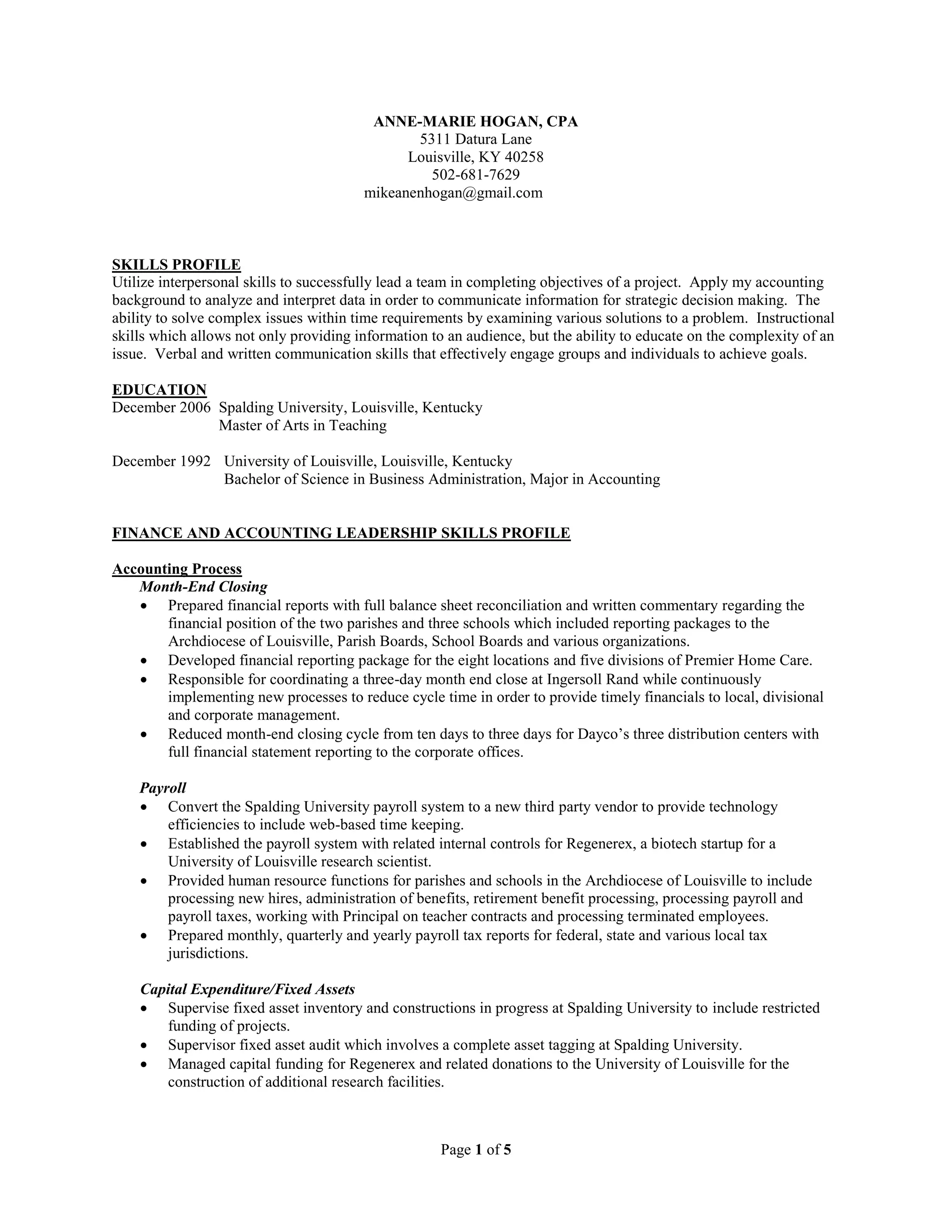 Anne-Marie Hogan Resume | PDF