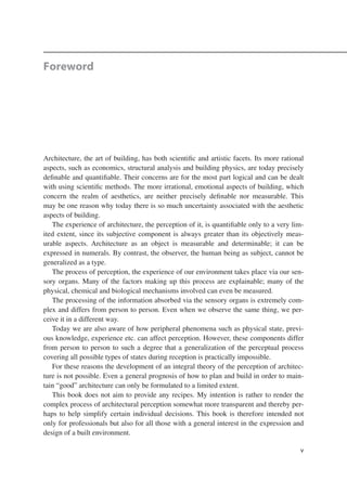 Basics Of Perception In Architecture 1st Ed Jrg Kurt Grtter | PDF