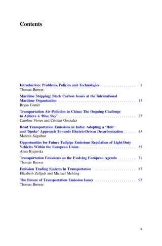 Transportation Air Pollutants Black Carbon And Other Emissions 1st Ed ...