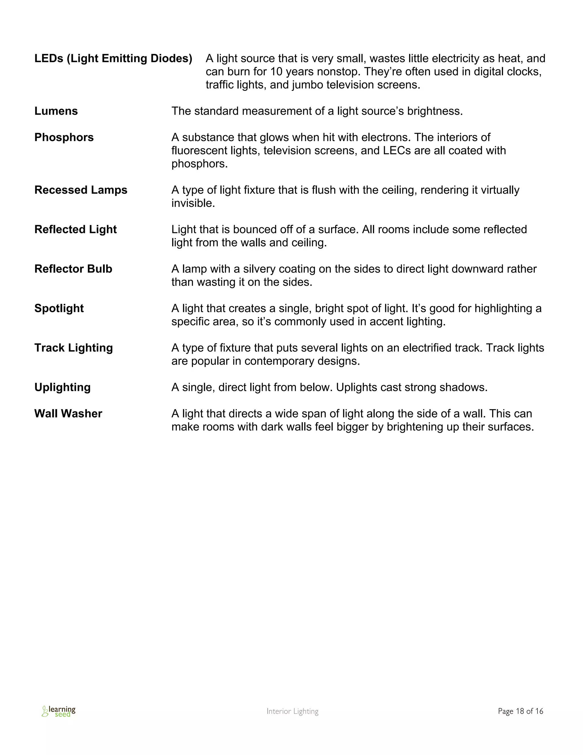 Interior Lighting Guide - Interior Lighting Bringing Rooms To Life | PDF
