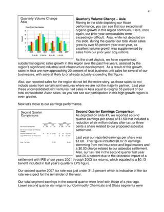 2Q 2007 EARNINGS TRANSCRIPT | PDF