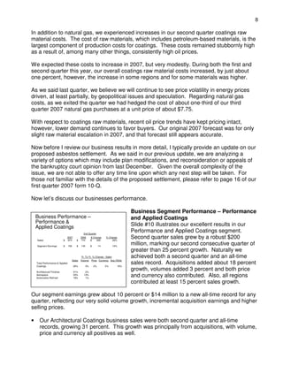 2Q 2007 EARNINGS TRANSCRIPT | PDF | Commodities | Economy