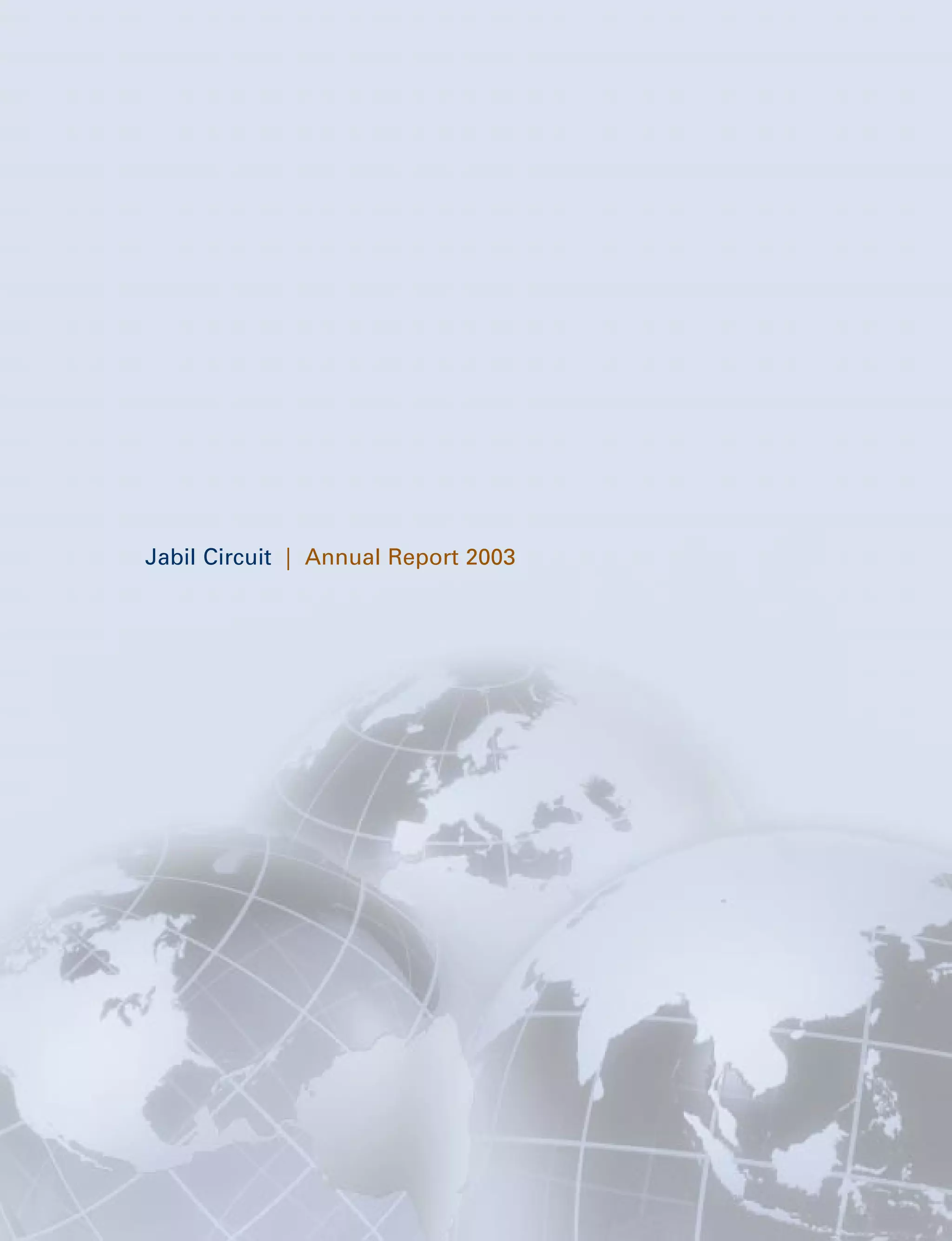 jabil circuit Annual Report 2003 | PDF