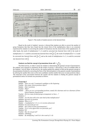 Learning The Permutation Concept Through Role-Playing | PDF