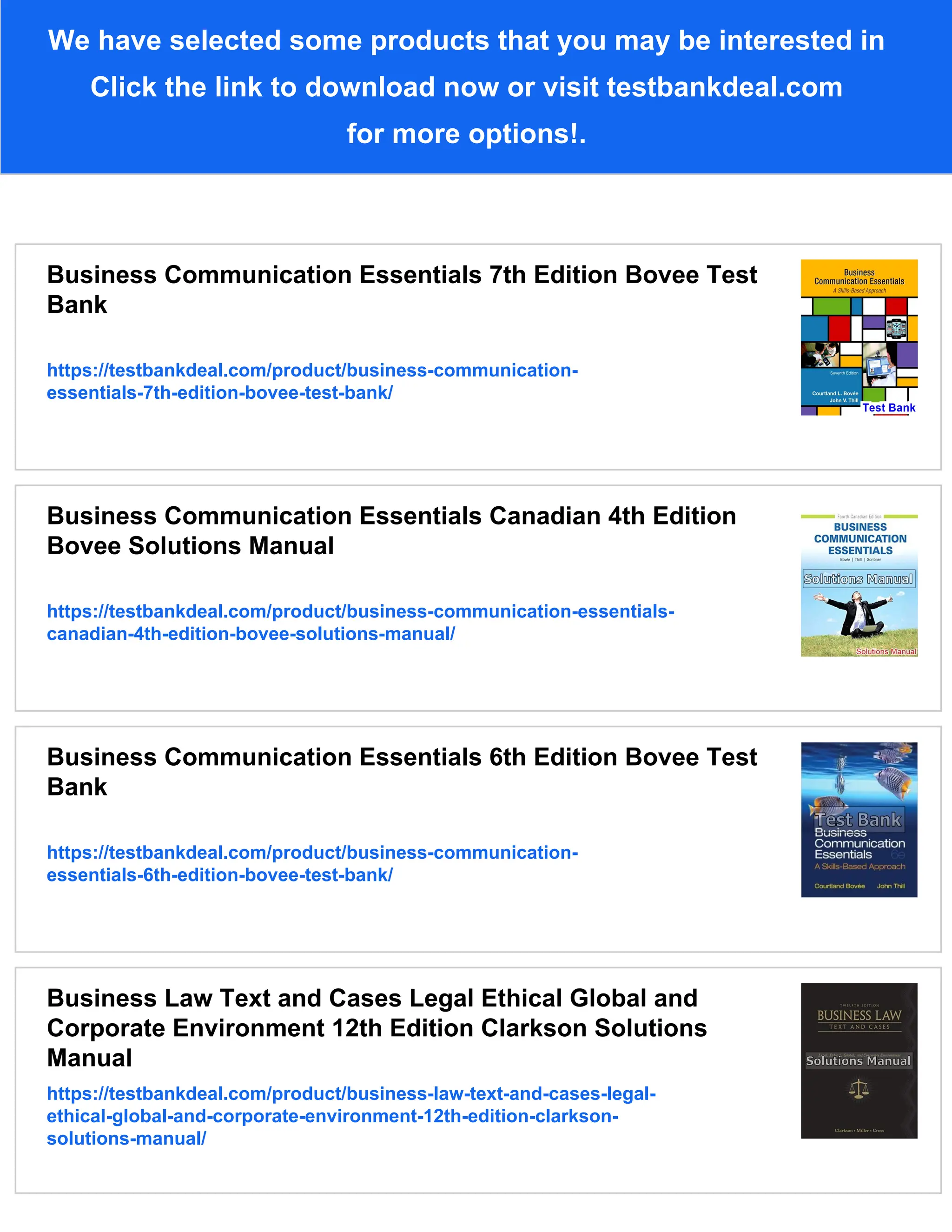 Business Communication Essentials 7th Edition Bovee Solutions Manual | PDF