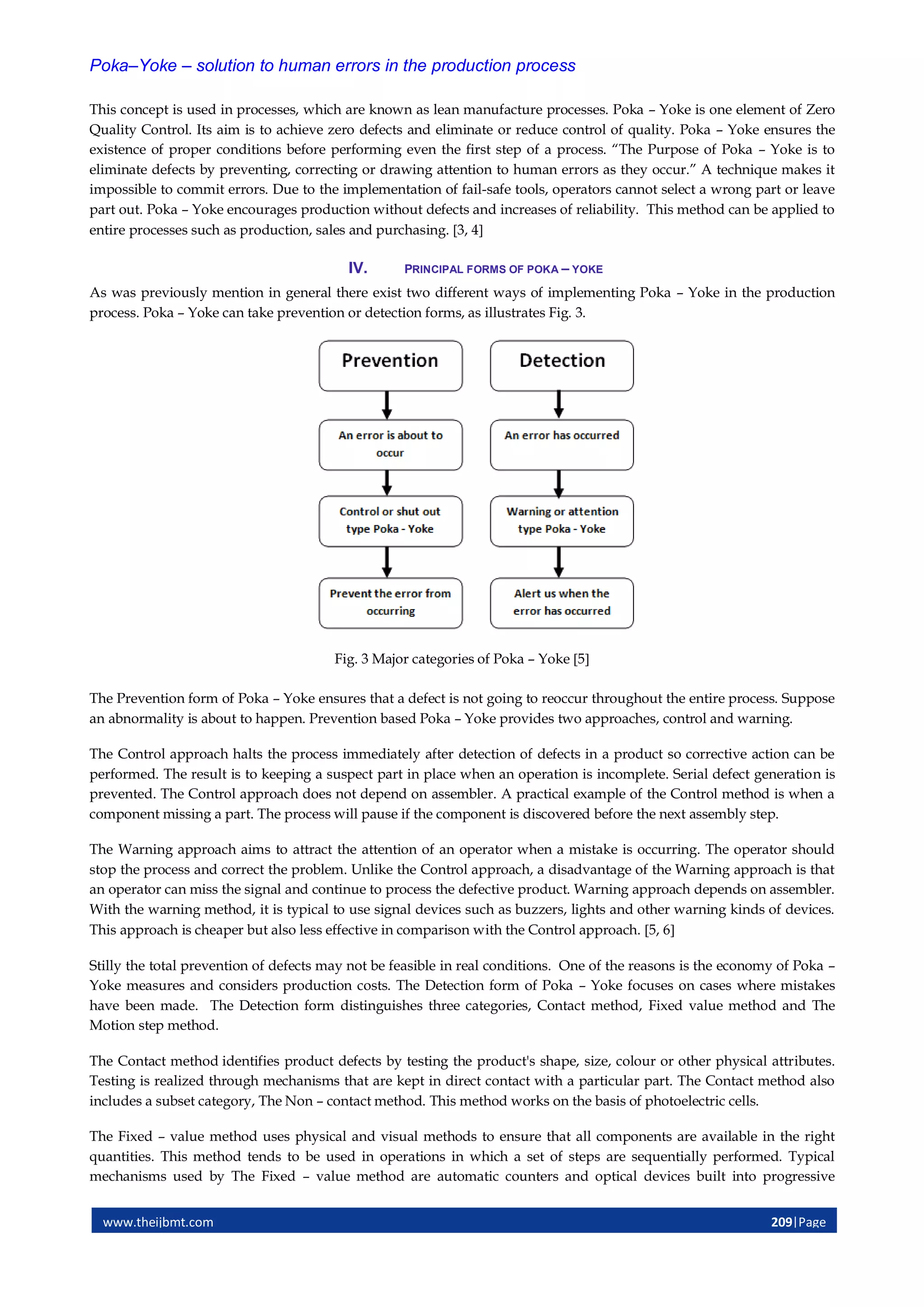 Poka–Yoke – solution to human errors in the production process | PDF