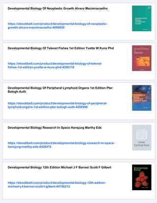 Developmental Biology 7th Edition Scott F Gilbert | PDF