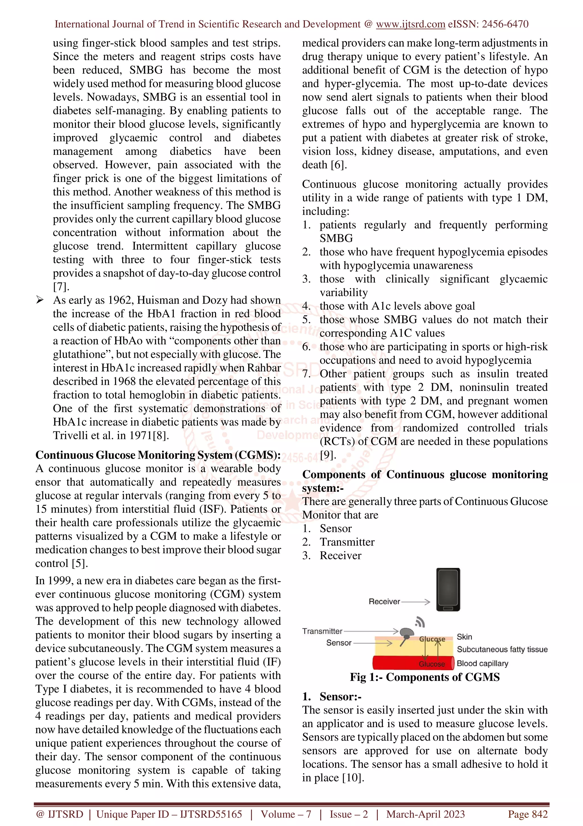 A Review on Continuous Glucose Monitoring System A Competent Technique ...