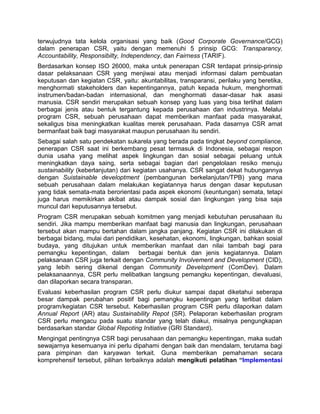 Silabus Training "Implementasi CSR dan SUSTAINABILITY COMMUNITY DEVELOPMEN (based on ISO 26000 ...