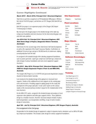 SimonBaarde_CV2016 | PDF | Civil Engineering Industry | Industries