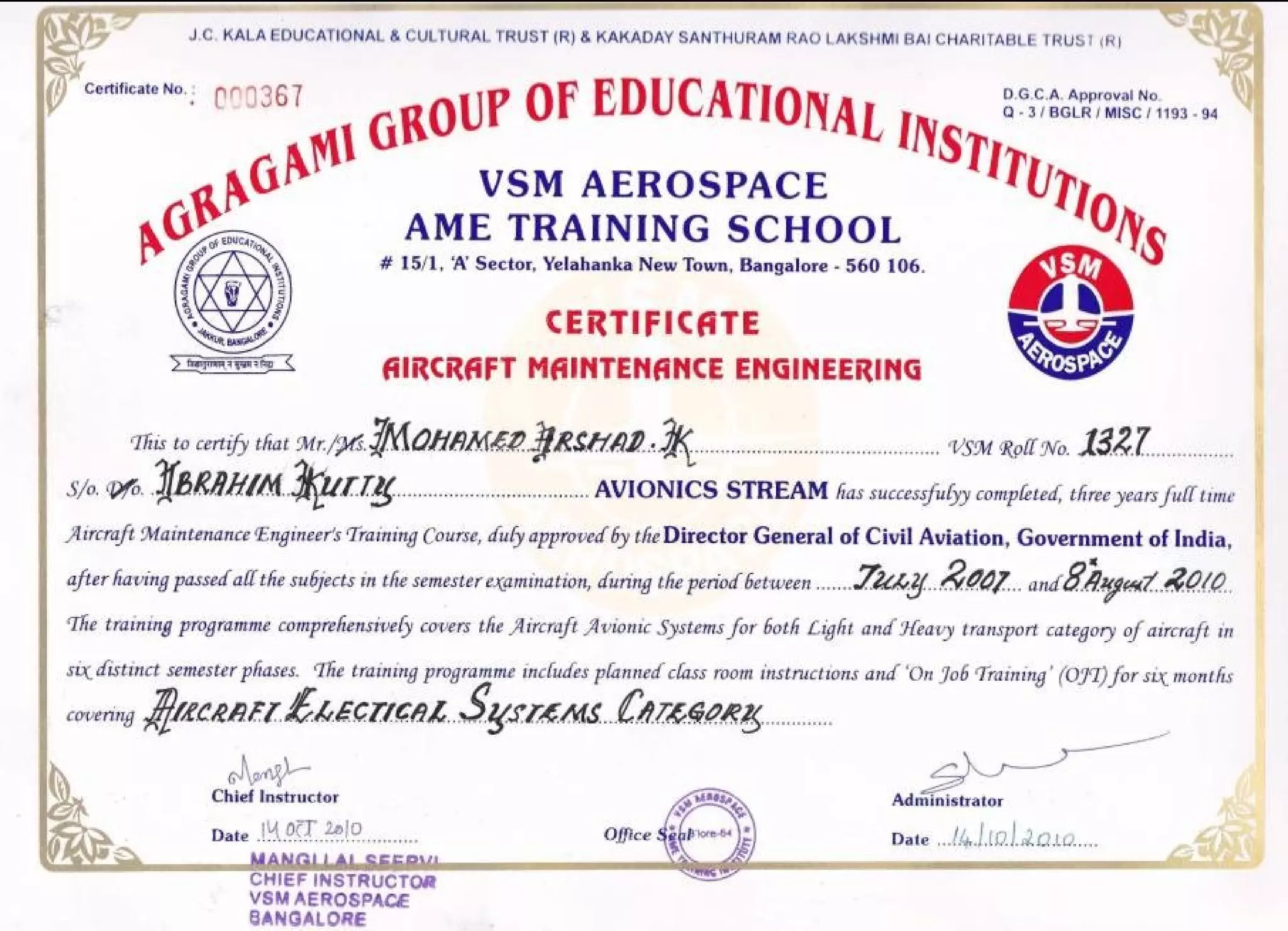 Diploma certificate - Aviation | PPT