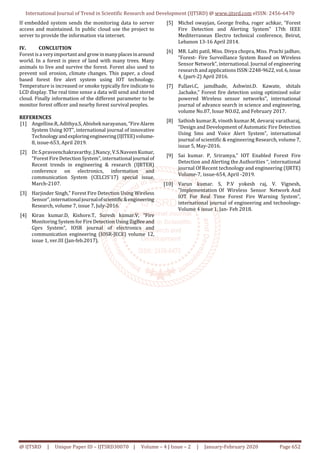Cloud Based Forest Fire Alert System using IoT | PDF