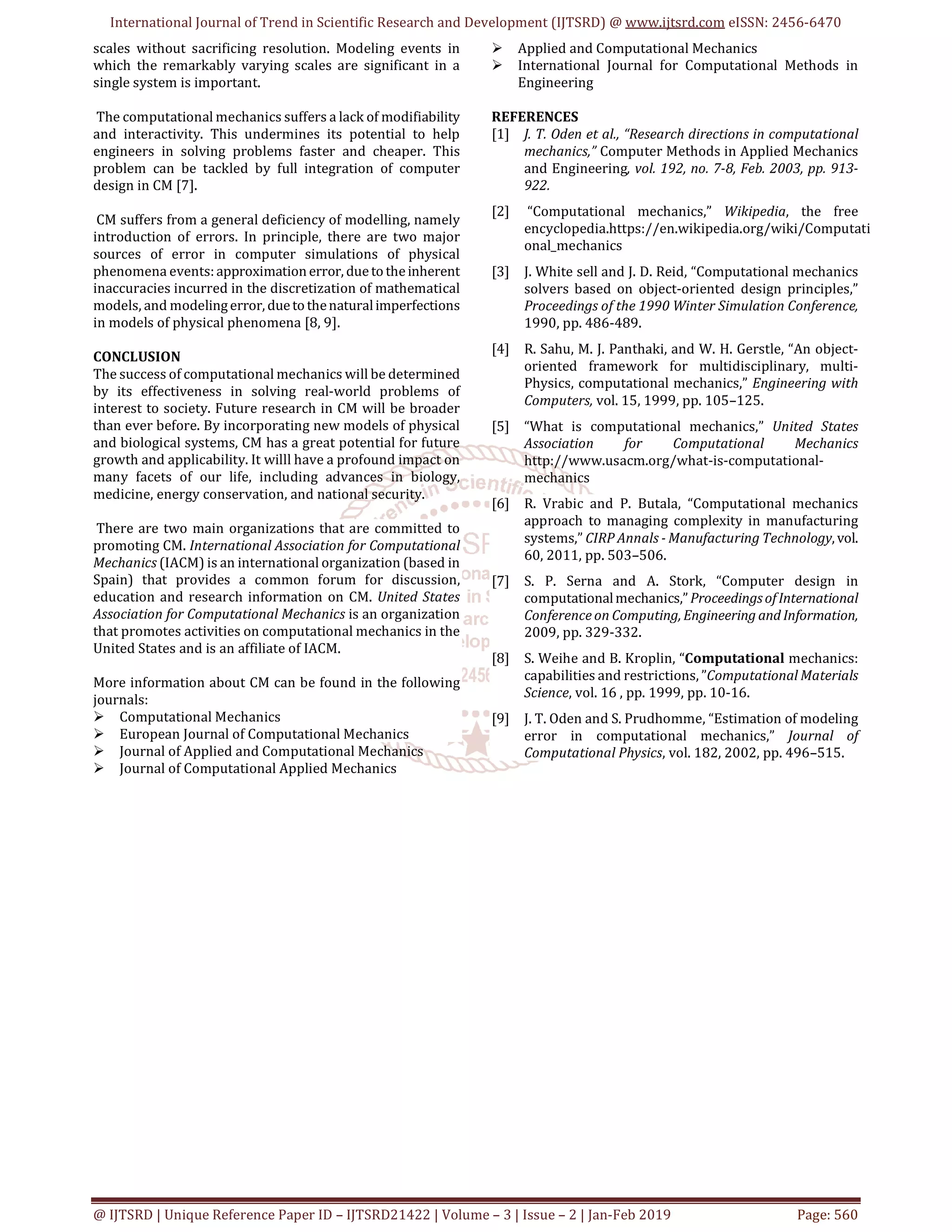 Computational Mechanics | PDF | Physics | Science