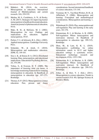 Enhancing Metacognition in Educational Settings A Comprehensive Review of Research and ...