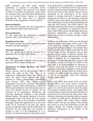 Human Resources Management and School Effectiveness in Government Technical Secondary and High ...