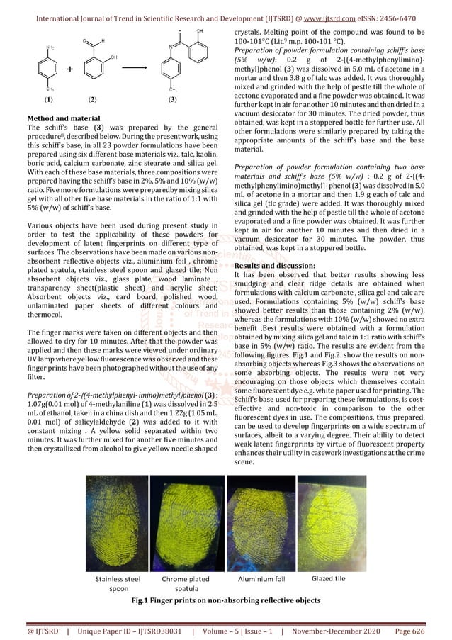 Use of a Fluorescent Schiff’S Base as Developing Agent for Latent ...