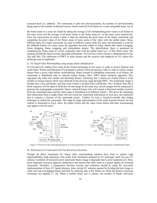 An Overview of Visual Cryptography based Video Watermarking Schemes: Techniques and Performance ...