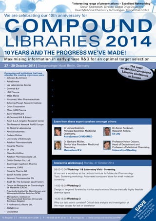 10th International Conference Compound Libraries 2014 | PDF
