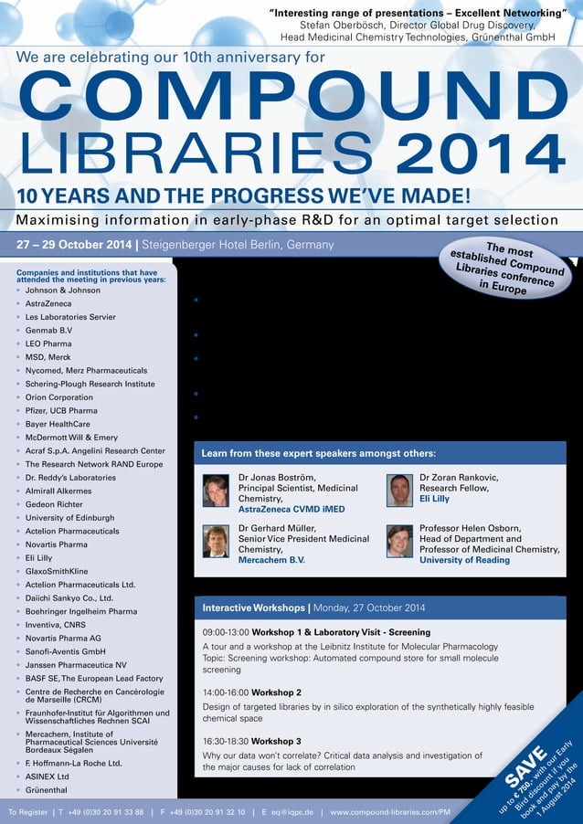 10th International Conference Compound Libraries 2014 | PDF
