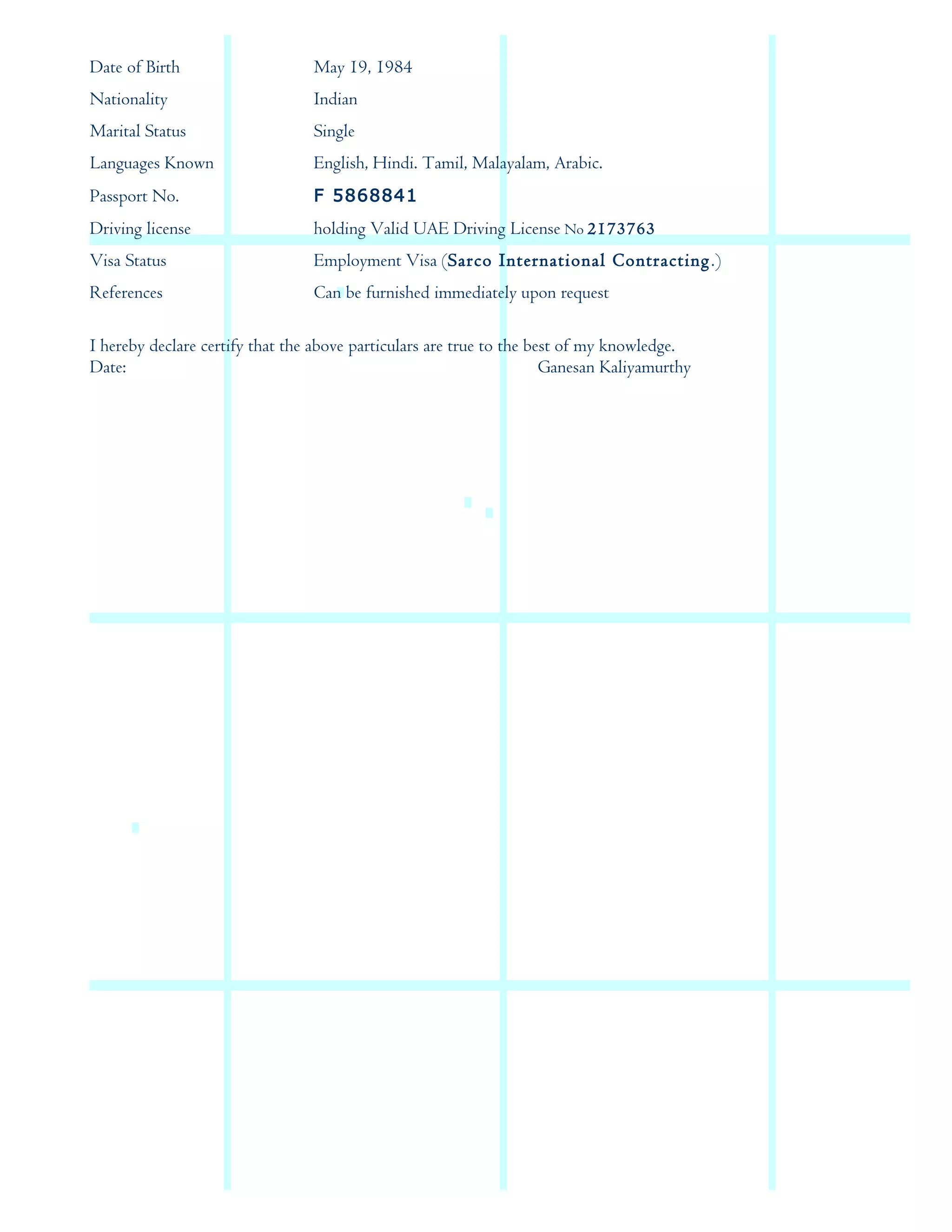 Ganesan resume | DOC