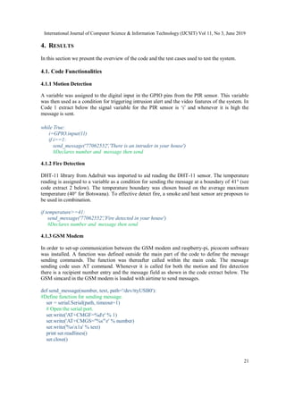 Design and Implementation of A Raspberry-pi Based Home Security and Fire Safety System | PDF