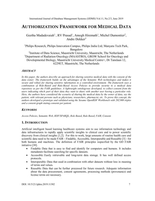 Authorization Framework for Medical Data | PDF