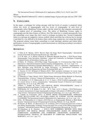 QUATERNİON SECURİTY USİNG MODİFYİNG VERNAM CİPHER WİTH İMAGE STEGANOGRAPHY | PDF