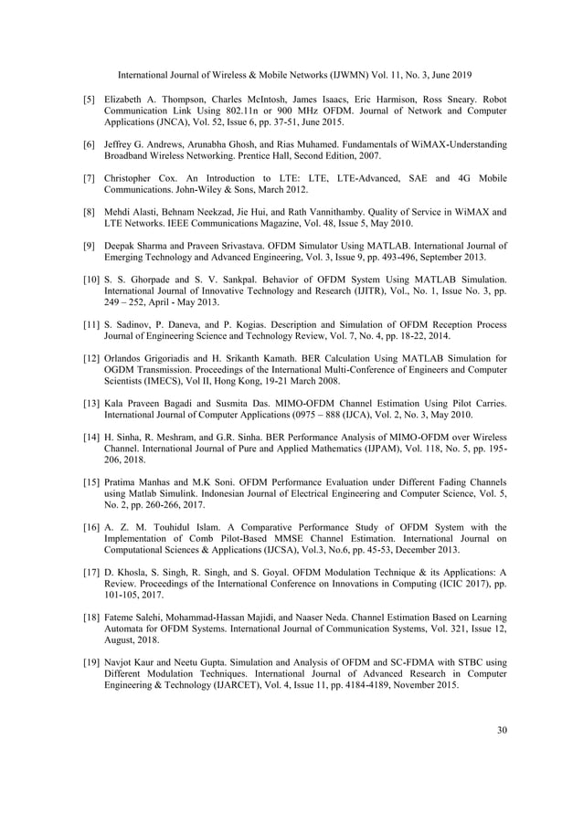 COMPARING VARIOUS CHANNEL ESTIMATION TECHNIQUES FOR OFDM SYSTEMS USING ...