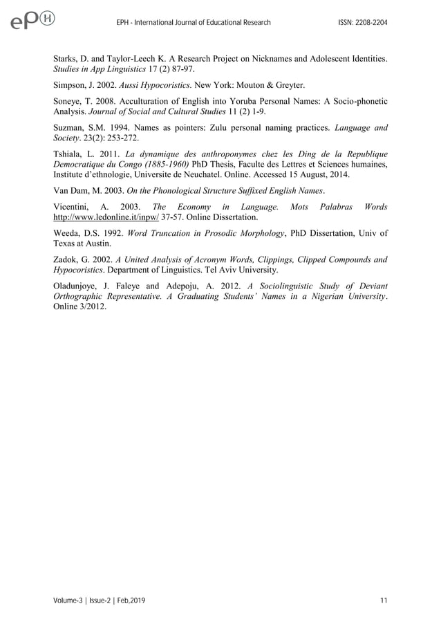 Hypocoristics in isi Zulu anthroponomy | PDF