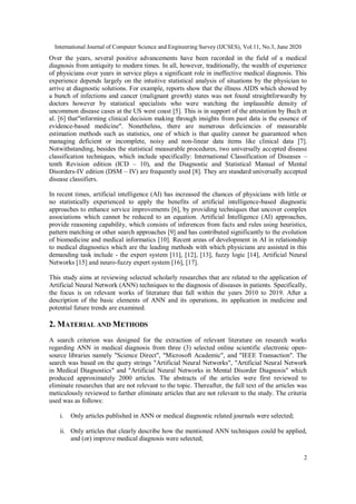 ARTIFICIAL NEURAL NETWORKS FOR MEDICAL DIAGNOSIS: A REVIEW OF RECENT ...