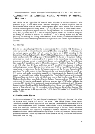 ARTIFICIAL NEURAL NETWORKS FOR MEDICAL DIAGNOSIS: A REVIEW OF RECENT ...