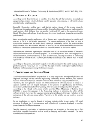 ENSEMBLE REGRESSION MODELS FOR SOFTWARE DEVELOPMENT EFFORT ESTIMATION: A COMPARATIVE STUDY | PDF